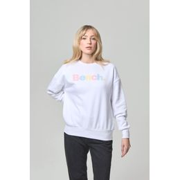 Sweatshirt Bench. "ELIO_SWEATSHIRT", Damen, Gr. 36, wei&szlig;, Sweatware, Obermaterial: 60% Baumwolle, 40% Polyester, bedruckt, Rundhals, Rippb&uuml;ndchen, Sweatshirts Sweatshirt