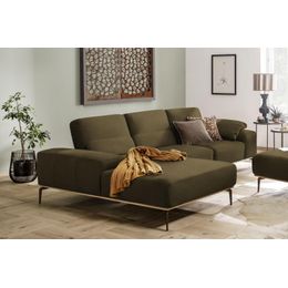 Ecksofa W.Schillig "run, Designsofa mit tollem Sitzkomfort, L-Form", gr&uuml;n (camouflage w82), B:299cm H:88cm T:178cm, Longlife Xtra-Leder Z73: Naturwalkleder der Luxusklasse aus den erlesensten Rohh&auml;uten. Hautst&auml;rke 1, 1 &ndash; 1, 3 mm;ROHLEDER Jacquard-Flachgewebe Q2 W60 (63% Polyester, 37% Polyacryl);ROHLEDER Chenille-Flachgewebe Q2 W77 (68% Polyacryl, 32% Polyester);Stoff S37 (100% Polyester), Sofas, 
