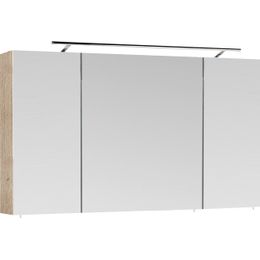 Spiegelschrank SAPHIR "3040", braun (eiche struktur), B:120cm H:74cm T:20cm, Melamin, Schr&auml;nke, Spiegelschrank, Breite 120 cm