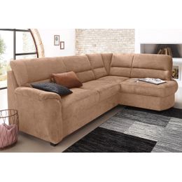 Sit & More Ecksofa SIT & MORE "Pandora L-Form", braun, B:251cm H:91cm T:176cm, Luxus-Microfaser ALTARA NUBUCK (100% Polyester);Luxus-Microfaser ALTARA NUBUCK (100% Polyester);Luxus-Microfaser (100% Polyester), Sofas, Ecksofa, wahlweise mit Bettfunktion und Bettkasten