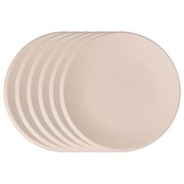Villeroy & Boch Speiseteller VILLEROY & BOCH "Speiseteller NewMoon &oslash; 27 cm 6er Set beige", beige, L:27cm, Speiseteller, Speiseteller
