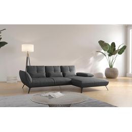 Ecksofa OTTO HOME "Mikado L-Form", grau (dunkelgrau), B:276cm H:88cm T:183cm, 95% Polyester 5% Polyamid, Sofas, Ecksofa, inkl. Sitztiefenverstellung und Armteilverstellung