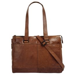 SPIKES & SPARROW Shopper SPIKES & SPARROW, Damen, Gr. B/H/T: 42cm x 28cm x 11cm onesize, braun (cognac), Leder, leicht gl&auml;nzend, unifarben, Taschen Shopper, echt Leder