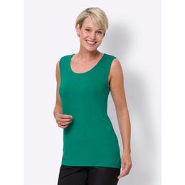 Shirttop Classic Basics, Damen, Gr. 40, gr&uuml;n, 95% Viskose, 5% Elasthan, unifarben, Rundhals, Tops Shirttop