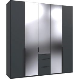 Dreht&uuml;renschrank wimex "Mugano", grafit, griffe schwarz, B:225cm H:236cm T:58cm, Holzwerkstoff, Schr&auml;nke, Dreht&uuml;renschrank, in vielen Breiten, 208 oder 236 cm hoch, Made in Germany