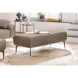 Polsterhocker W.Schillig "run", beige (ecru w82), B:150cm H:46cm T:60cm, Flachgewebe W82 Q2 (74% Polyacryl, 26% Polyester), Hocker, Polsterhocker, mit Holzsockel, F&uuml;&szlig;e in Bronze pulverbeschichtet, Breite 150 cm