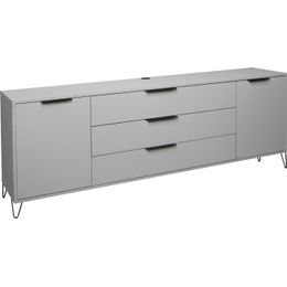 M&auml;usbacher Sideboard M&Auml;USBACHER "Bonnie TOPSELLER", grau (kreidegrau matt lack), B:216cm H:70cm T:45cm, Sideboards, Sideboard, Sideboard mit Drahtgestell