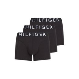 Trunk "mit Kontrast-Logo-Taillenbund", Damen, Gr. XXL (56), 3 Stk., schwarz (schwarz, schwarz, schwarz), Jersey, Obermaterial: 95% Baumwolle, 5% Elasthan, Tommy Hilfiger Underwear, k&ouml;rpernah, Unterhosen Trunk, aus Stretch-Baumwolle, normale Leibh&ouml;he