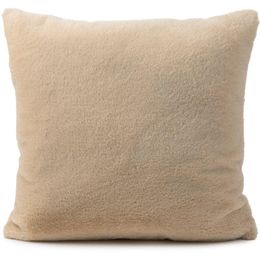 G&ouml;zze Dekokissen G&Ouml;ZZE "Uni Flauschkissen LaPit", beige, unifarben, B:60cm H:10cm L:60cm, Polyester, Dekokissen_Sitzkissen_Kissenh&uuml;llen, Dekokissen