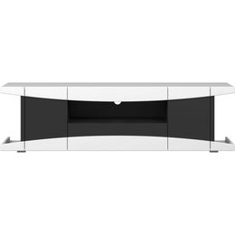 Lowboard Inosign "NextLevel speziell geeignet f&uuml;r Spielekonsolen", wei&szlig;, schwarz matt lack, B:180cm H:52cm T:42cm, Holzwerkstoff, Sideboards, Lowboard, Gaming-Lowboard wahlweise mit Beleuchtung - (B/T/H) 180/42/52 cm