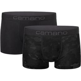 Trunk Camano "comfort", Herren, Gr. M, grau (dunkelgrau mix), Obermaterial: 95% Baumwolle, 5% Elasthan, unifarben, eng, Unterhosen Trunk, mit elastischem Logobund