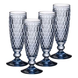 Villeroy & Boch Sektglas VILLEROY & BOCH "Sektgl&auml;ser Boston Coloured 145 ml 4er Set", blau, Glas, Trinkgef&auml;&szlig;e, Sektglas