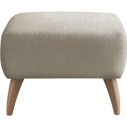 Polsterhocker Home Affaire "Colori", beige, B:66cm H:44cm T:66cm, 100% Polyester, Hocker, Polsterhocker, Holzfu&szlig;farbe w&auml;hlbar, verschiedene Stoffe, hochwertige Stoffqualit&auml;t