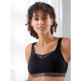 w&auml;schepur Sport-BH W&Auml;SCHEPUR, Damen, Gr. 80, Cup D, schwarz, 60% Baumwolle, 30% Polyamid, 10% Elasthan, BHs Sport-BH