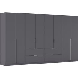 Dreht&uuml;renschrank OTTO HOME "Kleiderschrank Schrank Garderobe AGORDO mit Dekor- oder Hochglanzfront", grau (graumetallic), B:360cm H:229cm T:54cm, Holzwerkstoff, Schr&auml;nke, Dreht&uuml;renschrank, mit Au&szlig;enschubk&auml;sten, in 7 Breiten und 2 H&ouml;hen MADE IN GERMANY