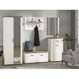 Garderobenschrank Home Affaire "Valencia", wei&szlig; (wei&szlig; mat), B:75cm H:194,5cm T:41cm, Holzwerkstoff, MDF, Schr&auml;nke, Garderobenschrank