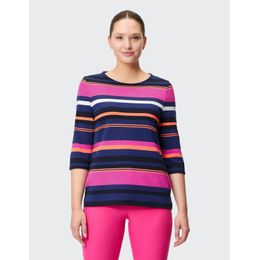T-Shirt Joy Sportswear "3/4 ARM SHIRT SARINA", Damen, Gr. 40, schwarz ocean stripes, Obermaterial: 95% Baumwolle, 5% Elasthan, Shirts T-Shirt