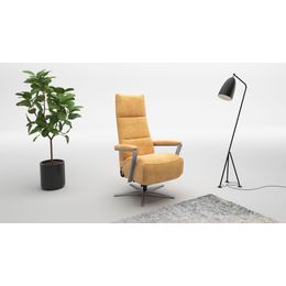 Sit & More TV-Sessel SIT & MORE "Vario Comfort, inkl. Kopfteilverstellung & 360 Drehfunktion", gelb, B:70cm H:124cm T:85cm, 100% Polyester, Sessel, TV-Sessel, mit Gasdruck, H&ouml;he der Armlehnen 64cm