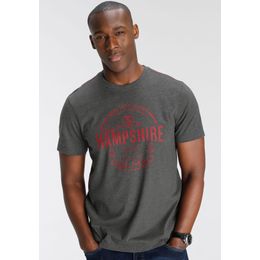 T-Shirt DELMAO, Herren, Gr. L (52/54), schwarz (anthrazit melange), Single Jersey, Obermaterial: 60% Baumwolle, 40% Polyester, bedruckt, normal, Rundhals, Shirts T-Shirt, Kurzarm, l&auml;ssige Passform, mit peppigem Print, aus Baumwolle