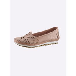 Slipper Gemini, Damen, Gr. 38, rot (rosenholz), Glattleder, Schuhe Slipper