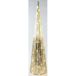 LED-Dekofigur I.GE.A. "LED-Weihnachtspyramide", gold, B:20cm H:80cm &Oslash;:20cm, Metall, Dekofiguren, LED-Dekofigur, mit Timer Leuchtpyramide Weihnachtsbaum Tannenbaum Weihnachtsdeko Deko