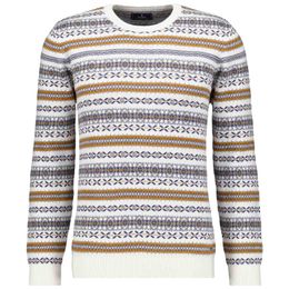 Rundhalspullover Ragman, Herren, Gr. 52, ecru, Strick, 95% Baumwolle 5% Cashmere, Pullover Rundhalspullover