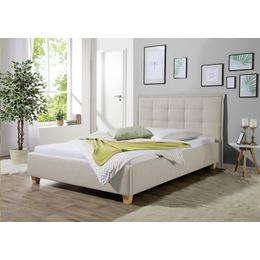 Polsterbett Maintal "Retlaw", beige (creme, beige), B:118cm H:105cm L:213cm, Betten, Polsterbett, Bettseiten zerlegt, ohne Bettkasten