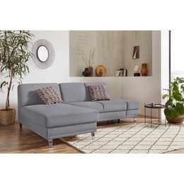 Sit & More Ecksofa SIT & MORE "Clio L-Form", grau, B:246cm H:89cm T:165cm, Sofas, Ecksofa, wahlweise mit Bettfunktion oder Vorziehsitz und Bettkasten, Federkern