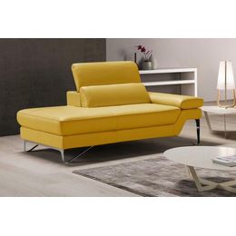 Ottomane Egoitaliano "Princess, elegantes Designsofa mit erstklassigem Sitzkomfort", gelb, B:177cm H:95cm T:108cm, Leder &raquo;BULL&laquo; (echtes Rindsleder). Geschliffenes, pigmentiertes und behandeltes Rindsleder mit einer Dicke von 1, 3-1, 5 mm. Dieses Leder zeigt eine ziemlich weiche Hand mit einem halb undurchsichtigen Aussehen. Es handelt sich um ein gesch&uuml;tztes Leder. Eine leichte Deckschicht sch&uuml;tzt