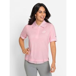 Poloshirt Inspirationen "Poloshirt", Damen, Gr. 40, rosa (ros&eacute;), 100% Baumwolle, unifarben, ohne Ausschnitt, Shirts Poloshirt
