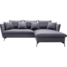 Ecksofa OTTO HOME "LIVORNO,258 cm, L-Form", schwarz, B:258cm H:91cm, 100% Polyester;PU-Schaum und Nosag-Federung.;Federung Ottoman : 12 x Feder Type B 1650mm;Ferderung 2 Sitzer: 10 x Feder Type B 650 mm;Sitz und Funktion: Schaum T30/40 8 cm., Sofas, Ecksofa, Schlaffunktion u. Bettkasten (139/224cm), Samt, Struktur, Webstoff