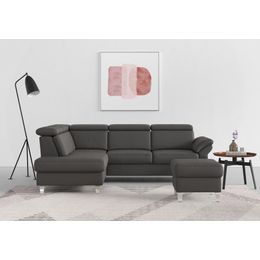 Sit & More Ecksofa SIT & MORE "Arngast L-Form", braun (mocca), B:245cm H:84cm T:194cm, Sofas, Ecksofa, inklusive Kopfteilverstellung und Federkern