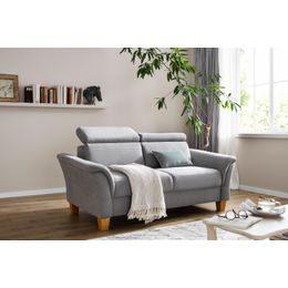 2,5-Sitzer Home Affaire "Conville", grau, B:181cm H:84cm T:93cm, 100% Polyester, Sofas, 2 5-Sitzer, inkl. Kopfteilverstellung