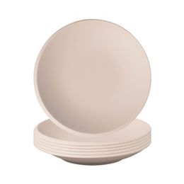 Villeroy & Boch Schale VILLEROY & BOCH "Schalen flach NewMoon &oslash; 25 cm 6er Set beige", beige, L:25cm, Sch&uuml;sseln, Schale