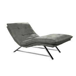 Relaxliege W.Schillig "daily dreams", grau (grau s37), B:95cm H:91cm T:170cm, Stoff S37 (100% Polyester), Sofas, Relaxliege, in Waffelkissen-Optik, wahlweise mit Motor, Kufengestell, in 2 Breiten