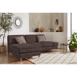 Sit & More Ecksofa SIT & MORE "Clio L-Form", braun, B:246cm H:89cm T:165cm, Sofas, Ecksofa, wahlweise mit Bettfunktion oder Vorziehsitz und Bettkasten, Federkern