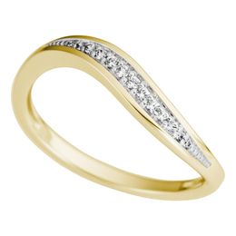 Fingerring Firetti "Schmuck Geschenk Gold 375 Damenring Goldring Fantasie" Gr. 18, gold (gelbgoldfarben, wei&szlig;goldfarben), Fingerringe, Damen, 18, 0,08 P2 = erkennbare Einschl&uuml;sse, Diamanten Gelbgold 375, 1,9mm, Diamanten, Gelbgold 375, Fingerring, mit Brillanten