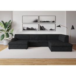Wohnlandschaft DOMO collection "Topper, elegant und zeitlos, komfortabel, U-Form", grau (anthrazit, gr), B:320cm H:78cm T:213cm, Sofas, Wohnlandschaft, wahlweise mit Bettfunktion