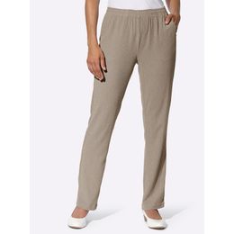 Schlupfhose Classic Basics, Damen, Gr. 50, Normalgr&ouml;&szlig;en, beige (sesam), 98% Polyester, 2% Elasthan, unifarben, lang, Hosen Schlupfhose
