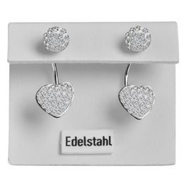 Adelia&acute;s Paar Ohrstecker ADELIA&acute;S "Damen Ohrringe &iquest; Ohrstecker aus Edelstahl mit Strass Steinchen", silber, Ohrringe, Damen, Edelstahl, Paar Ohrstecker