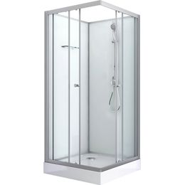 Komplettdusche Sanotechnik "FORTE", silber (silberfarben), B:80cm H:203cm T:80cm, Duschkabinen, Komplettdusche, quadratisch