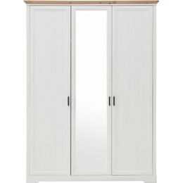 Kleiderschrank Schlafkontor "Jasmin II", braun (anderson pine, abgesetzt artisan eiche), B:164cm H:220cm T:64cm, Holzwerkstoff, MDF, Schr&auml;nke, Kleiderschrank, im Landhausstil