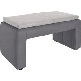 Polsterhocker exxpo - SOFA FASHION, grau (schlamm, hellgrau), B:100cm H:51cm T:52cm, Strukturstoff (88%Polyester, 12% Nylon);Luxus-Microfaser (Zusammensetzung: 10% Baumwolle, 90% Polyester), Hocker, Polsterhocker, Breite 100 cm