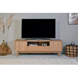 TV-Board Jahnke "WAVE TV 170", braun (montana eiche), B:169,5cm H:54,4cm T:39,8cm, Holzwerkstoff, Sideboards, TV-Board, TV-Board, Retro-Stil, Front in Wellendesign, Breite ca. 170 cm