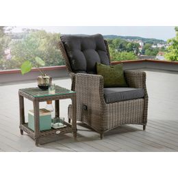 Gartenlounge-Set Destiny "CASA MERANO", grau (vintage grau, anthrazit), Obermaterial: 100% Polyester. F&uuml;llung: 100% Polyurethan, Sitzm&ouml;bel-Sets, Gartenlounge-Set, Aluminium, Polyrattan