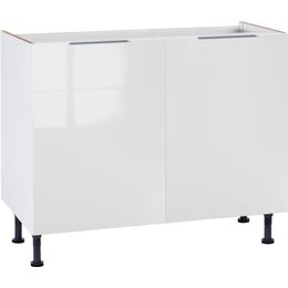Sp&uuml;lenschrank Optifit "Tara", wei&szlig; (wei&szlig; glanz), B:100cm H:87cm T:58,4cm, Schr&auml;nke, Sp&uuml;lenschrank, Breite 100 cm