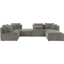 Wohnlandschaft OTTO HOME "N&ouml;re U-Form", grau, B:340cm H:86cm T:172cm, 92% Polyester, 8% Polyamid, Sofas, Wohnlandschaft, 5 Teile, in vielen Bezugsqualit&auml;ten und Farben s. auch "N&ouml;re"