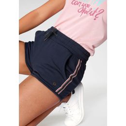 Sweatshorts OCEAN SPORTSWEAR, Damen, Gr. 40, N-Gr, blau (marine), Obermaterial: 95% Baumwolle, 5% Elasthan, unifarben, bequem kurz, Hosen Sweatshorts, mit Tapestreifen