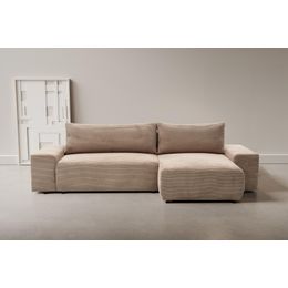 Ecksofa WERK2 "Amsterdam, zeitlos und elegant, Breite 300cm, L-Form", beige (greige), B:300cm H:76cm T:150cm, 90% Polyester, 10% Nylon, Sofas, Ecksofa, Design Ecksofa mit hohem Komfort, Schlaffunktion & Bettkasten