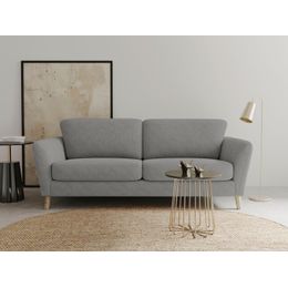 3-Sitzer Home Affaire "MARSEILLE 3er Sofa 206 cm, Cord, Flachgewebe, Struktur, Webstoff", grau, B:206cm H:88cm T:90cm, Webstoff (100% Polyester);Struktur fein (58% Polyester, 22% Polypropylen);Filzoptik (100% Polyester), Sofas, 3-Sitzer, Massivholzbeine Eiche, Landhausstil, Wellenunterfederung
